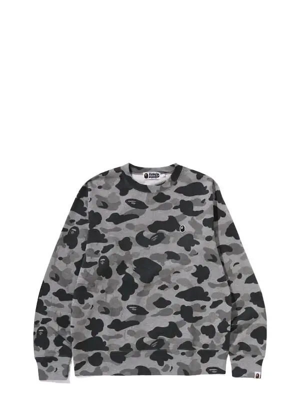 BAPE Heather Camo Ape Head Crewneck Sweatshirt - Gray