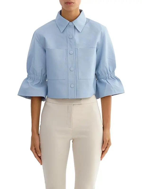 LAMARQUE Carolina Leather Jacket - Baby Blue
