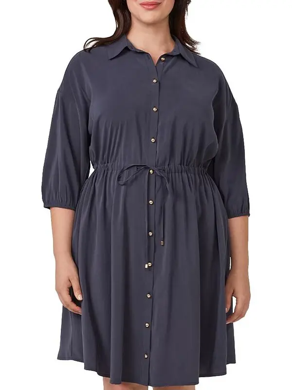 ESTELLE Zale Shirt Dress - Navy