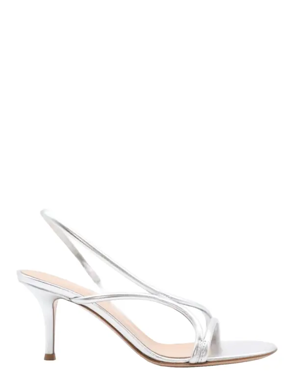 GIANVITO ROSSI Round-toe Leather Sandals - Silver