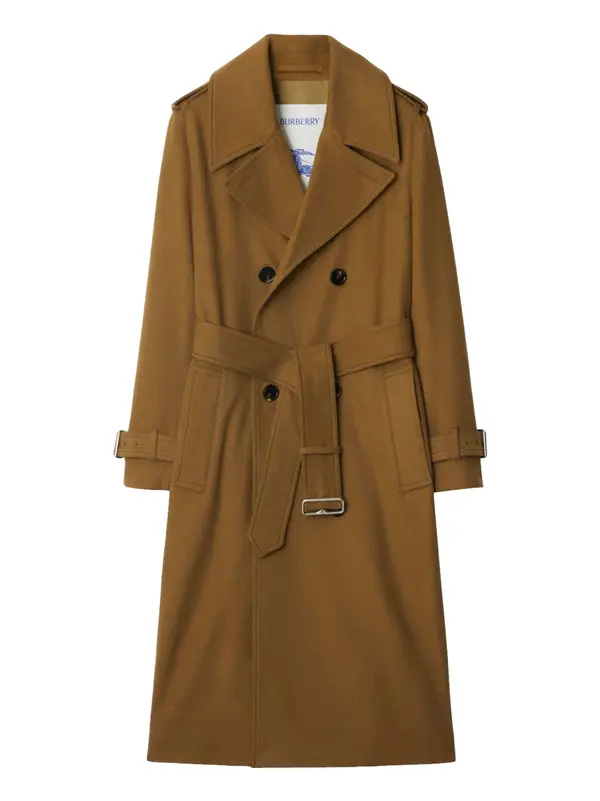 Burberry Belted Cashmere Trench Coat - Brown