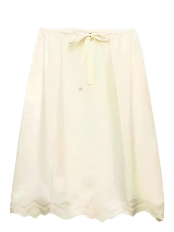 Prada Drawstring-waist Silk Midi Skirt - Neutrals