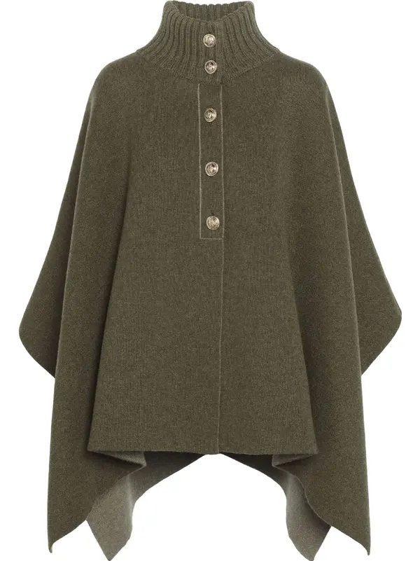 BARRIE Cashmere Blend Cape - Green