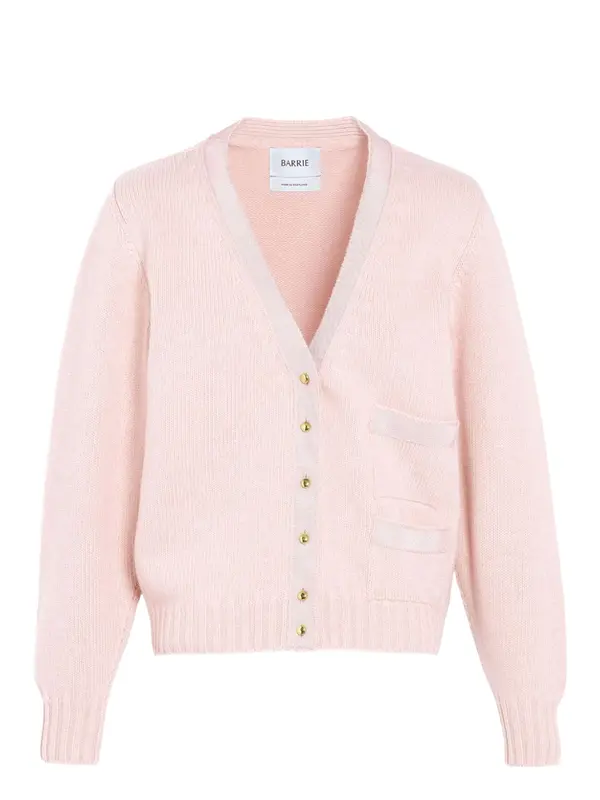 BARRIE Ribbon-detail Cashmere Cardigan - Pink