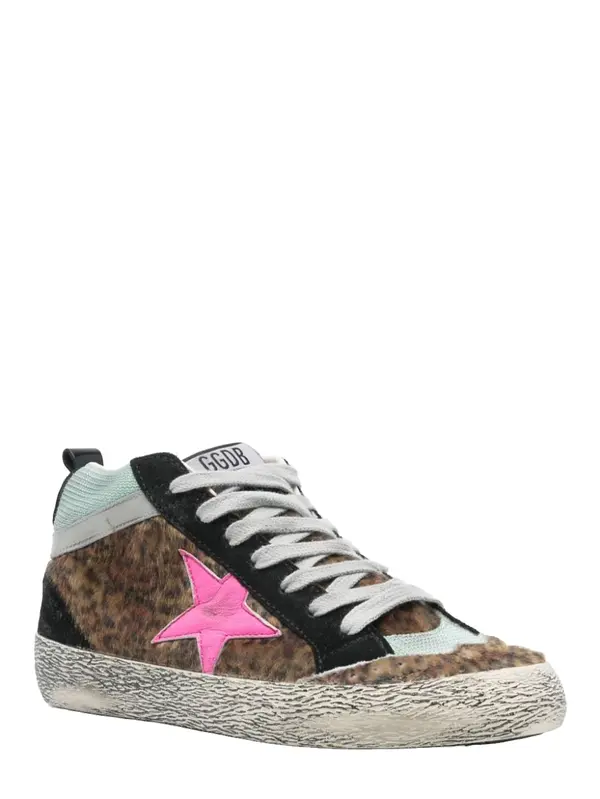 GOLDEN GOOSE Mid Star Double Quarter Sneakers - Brown