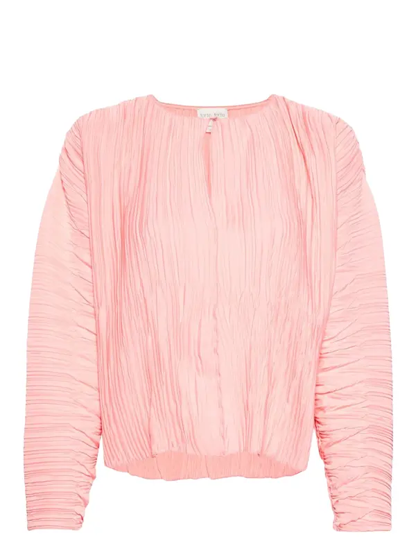 FORTE_FORTE Plissé Longsleeved Blouse - Pink