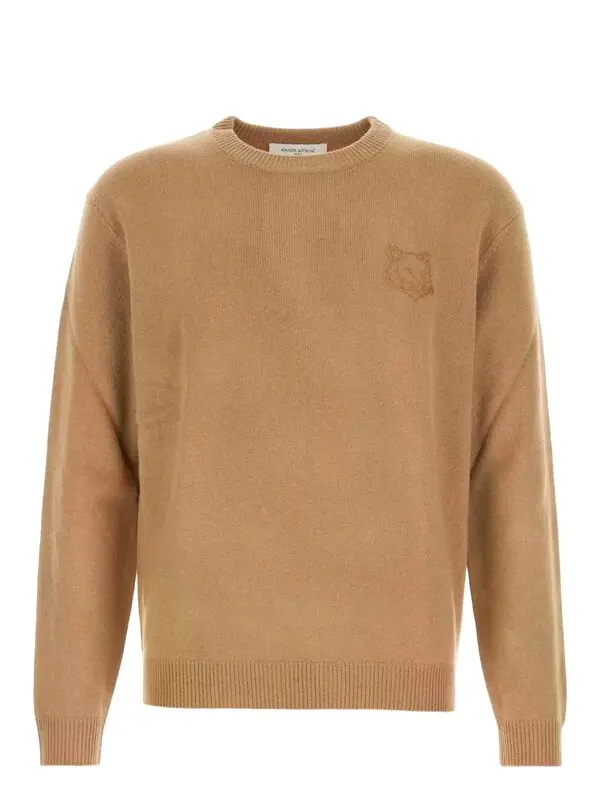Maison Kitsuné Bold Fox Head-embroidered Sweater - Neutrals