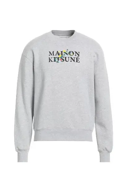 Maison Kitsuné Crewneck Sweatshirt With Embroidered Logo - Light Grey