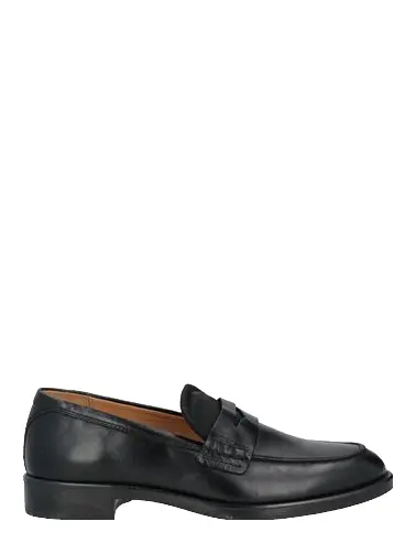 SOLDINI Leather Penny Loafers - Black