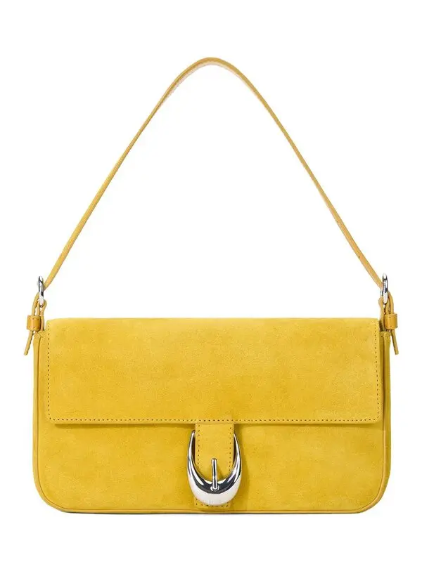 Staud Harlow Suede Shoulder Bag - Goldenrod