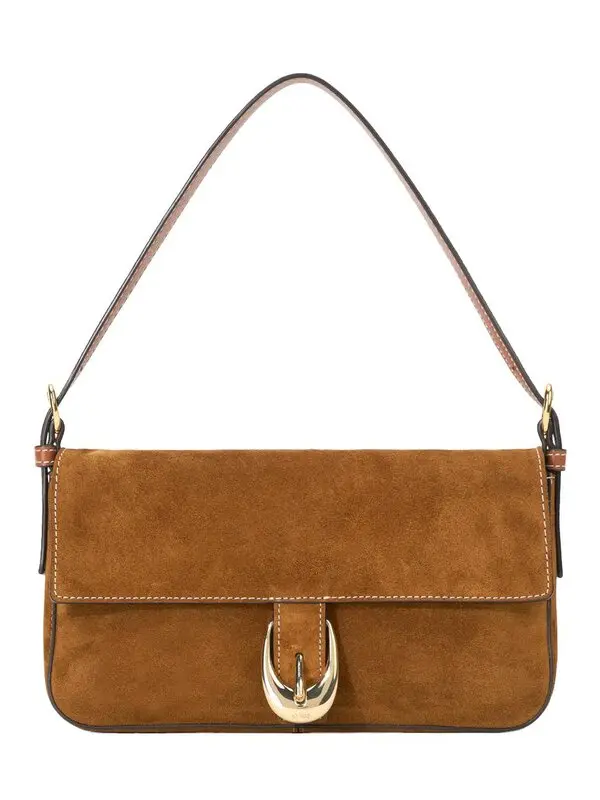 Staud Harlow Suede Shoulder Bag - Tan