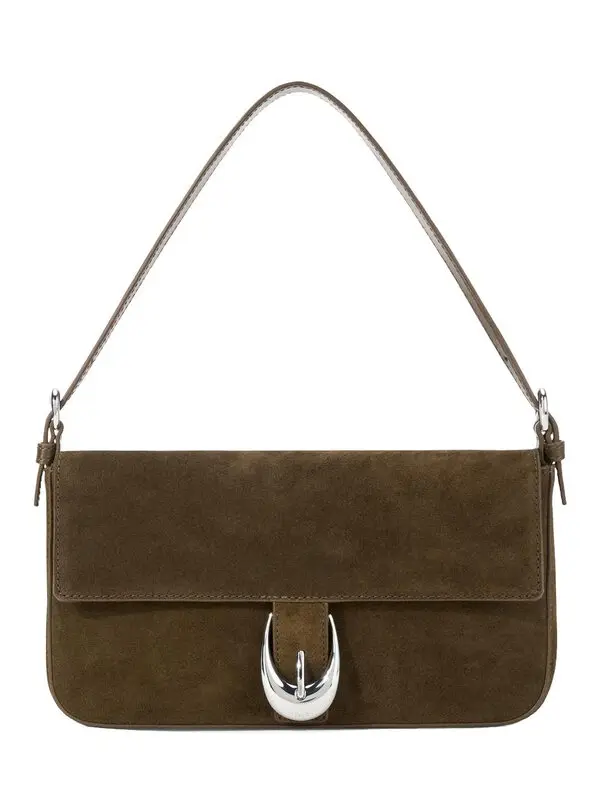 Staud Harlow Suede Shoulder Bag - Truffle