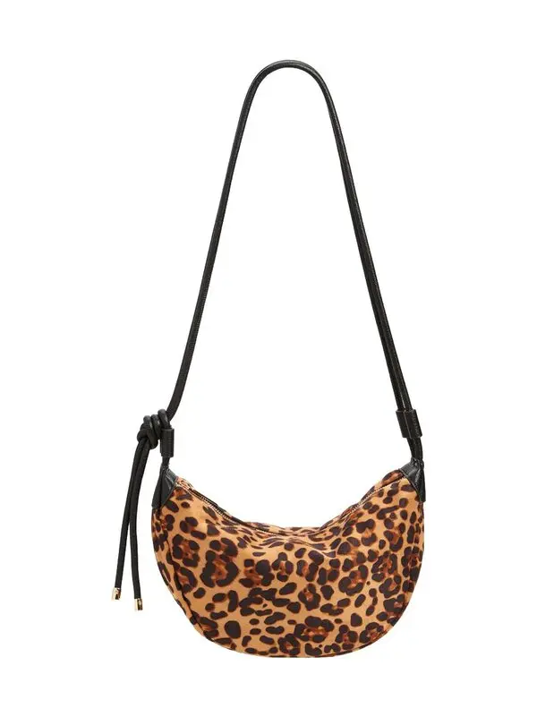 MALI + LILI Aria Leopard Recycled Vegan Leather Crossbody Bag - Tan/ Leopard