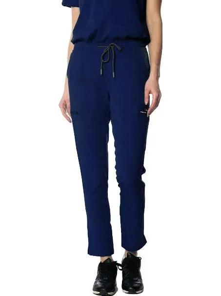 MEMBERS ONLY Reus Open Bottom Scrub Trousers - Navy