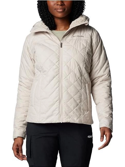 Columbia Quilted Hooded Jacket With Fleece Lining - Dark Stone