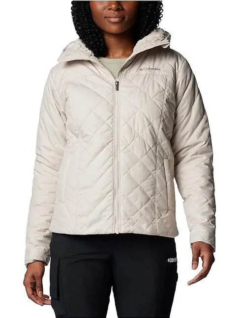 Columbia Quilted Hooded Jacket With Fleece Lining - Tan