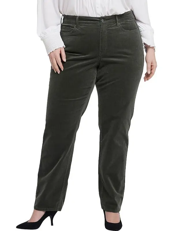 NYDJ Marilyn Straight Leg Corduroy Pants - Vine Leaf