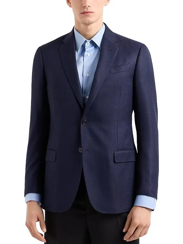 Emporio Armani G Line Regular Fit Single Breasted Notch Lapel Jacket - Blue