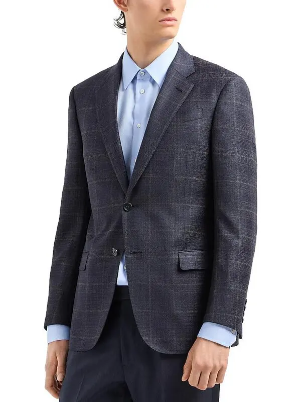 Emporio Armani Textured Pattern Blazer - Fancy Purple