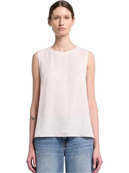 7 For All Mankind Cupro Sleeveless Top - White