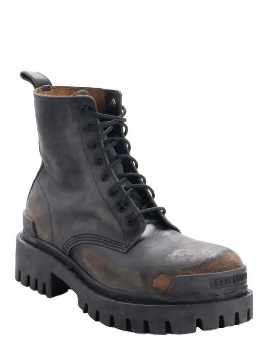 Balenciaga Strike Combat Boots - 1020 Black/ Brown