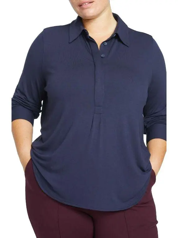 Universal Standard Elbe Popover Shirt - Midnight Blue