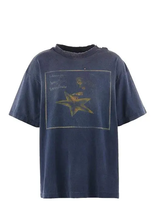 SAINT MICHAEL X Cactus Plant Flea Market Star Tee Shirt - Navy Blue