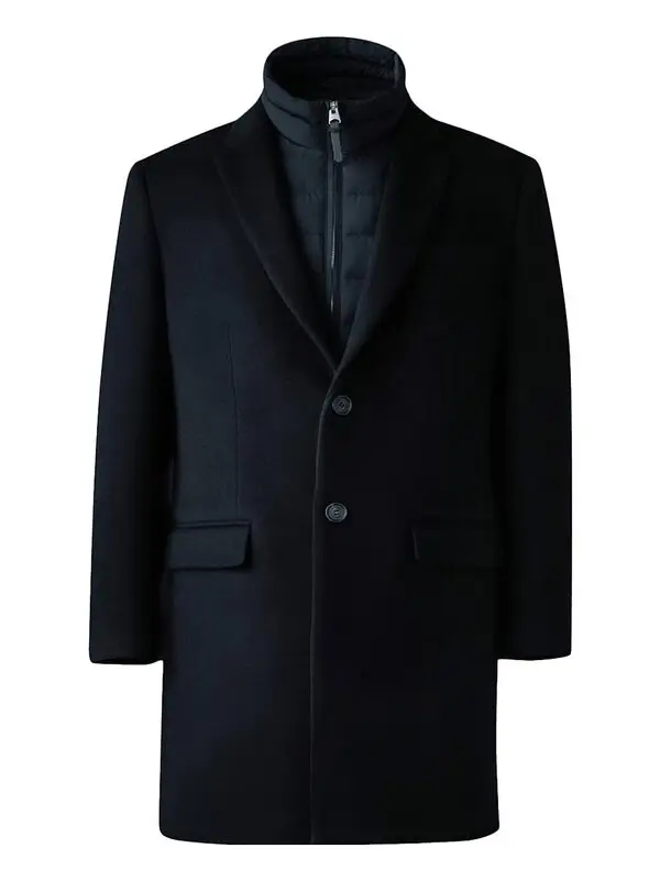 Mackage Wool Topcoat With Removable Down Bib - Black
