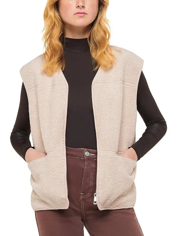Whistles Josie Fleece Vest - Ivory/multi
