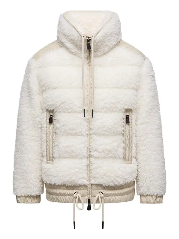 Moncler Padded Teddy Zip-up Cardigan - White
