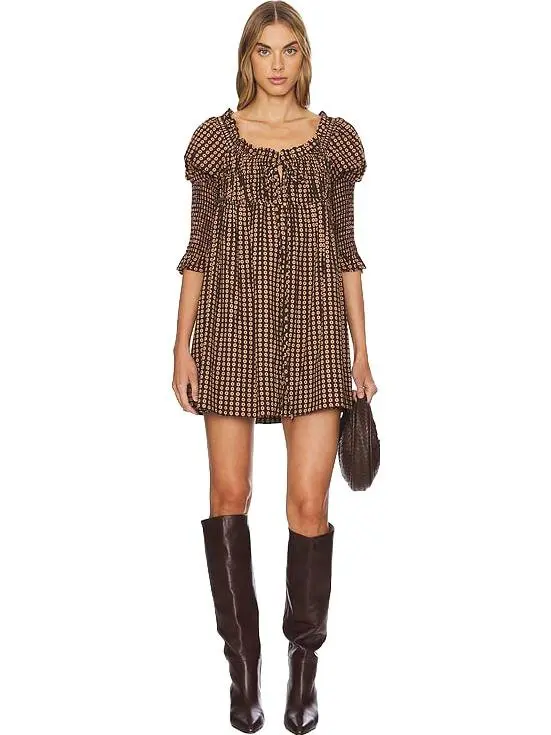 Free People Star Dip Mini Dress - Black Combo