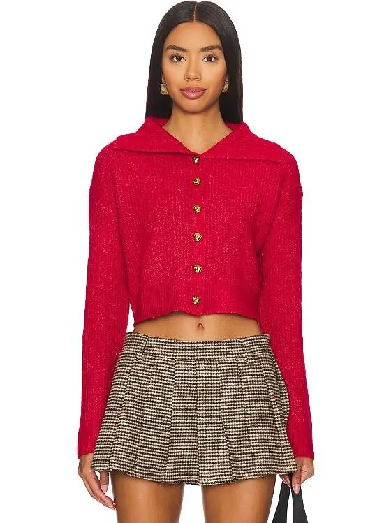 MORE TO COME Madeline Ribbed Knit Sweater - Red