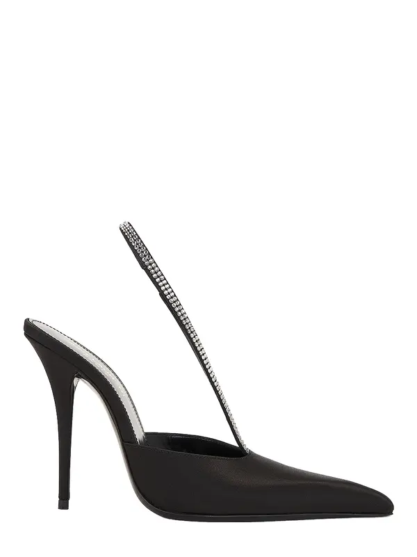 Saint Laurent Chacha Pump - Nero & Crystal Velvet