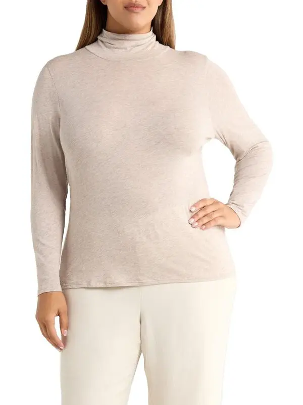 Eileen Fisher Long-sleeve Turtleneck Top - Dove