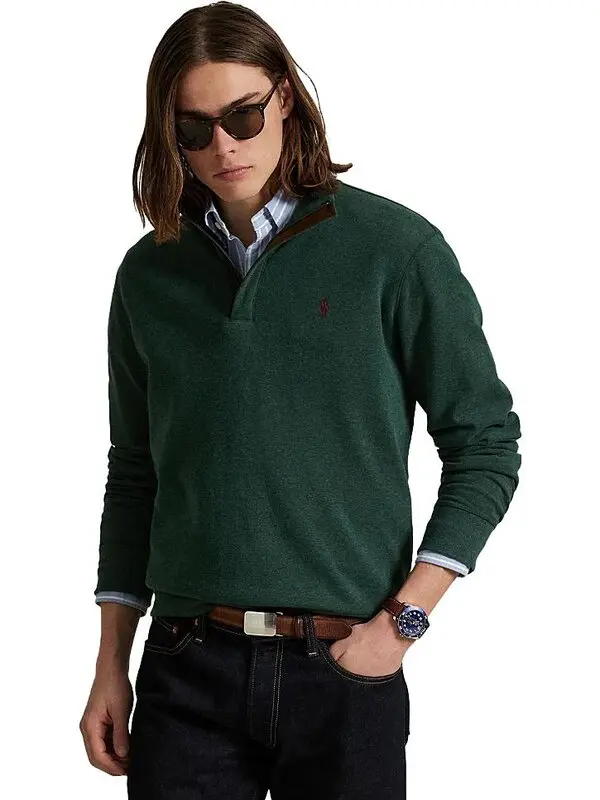 Polo Ralph Lauren Long Sleeve Quarter Zip Pullover - Dark Green