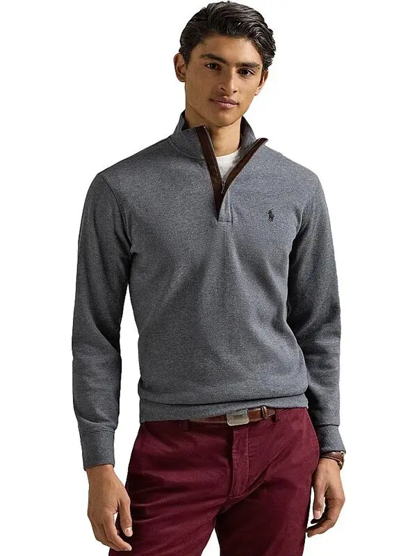 Polo Ralph Lauren Long Sleeve Quarter Zip Pullover - Dark Grey Heather