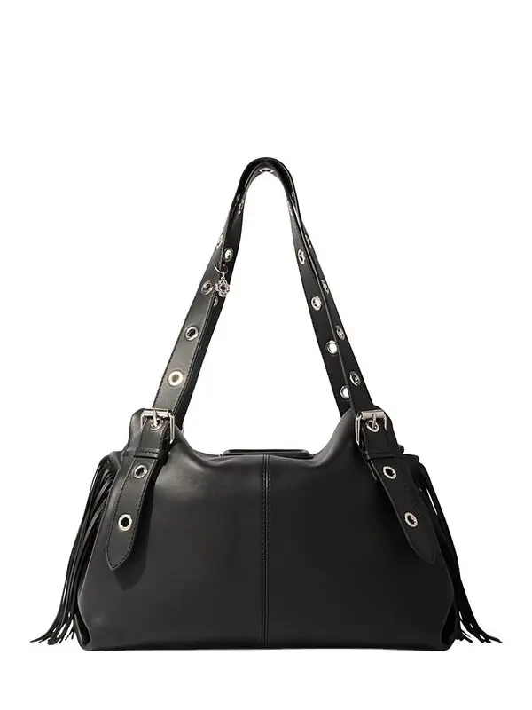 Maje Miss M Extra Large Leather Bag - Black