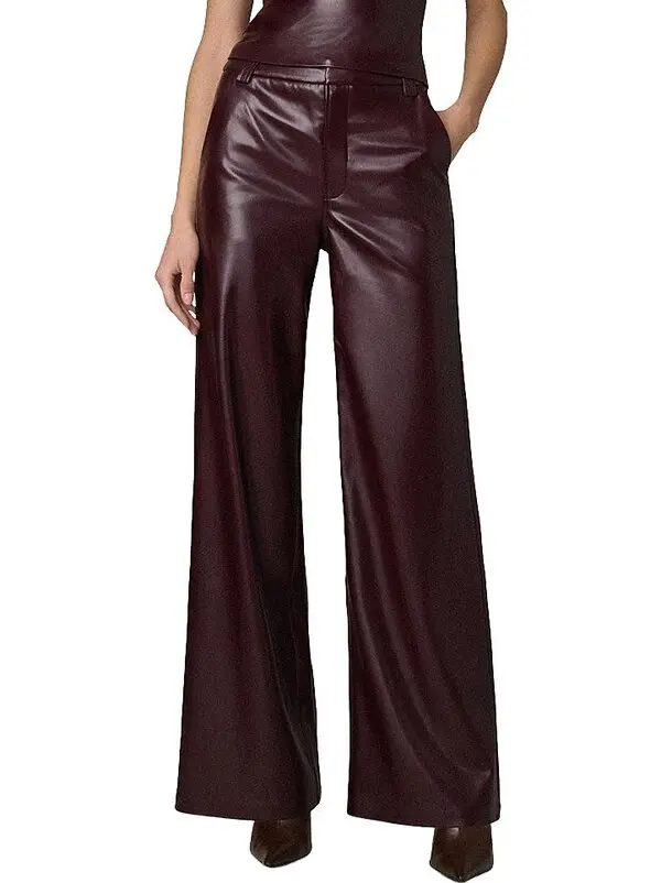 Joe's Jeans The Mia High-rise Faux Leather Wide-leg Pants - Cabernet