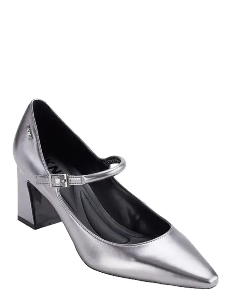 Dkny Samira Pointed Toe Mary Jane Pump - Nickel