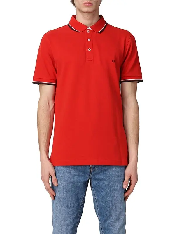 FAY Polo Shirt With Embroide Logo - Red