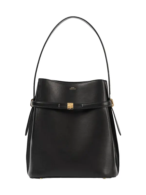 TOTEME Leather Bucket Bag - Black