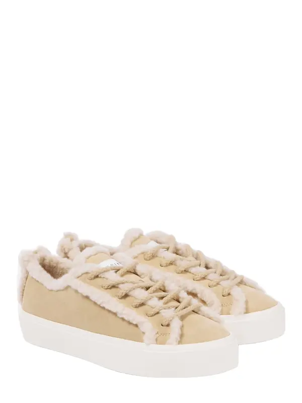 Inuikii Shearling-lined Suede Sneakers - Beige