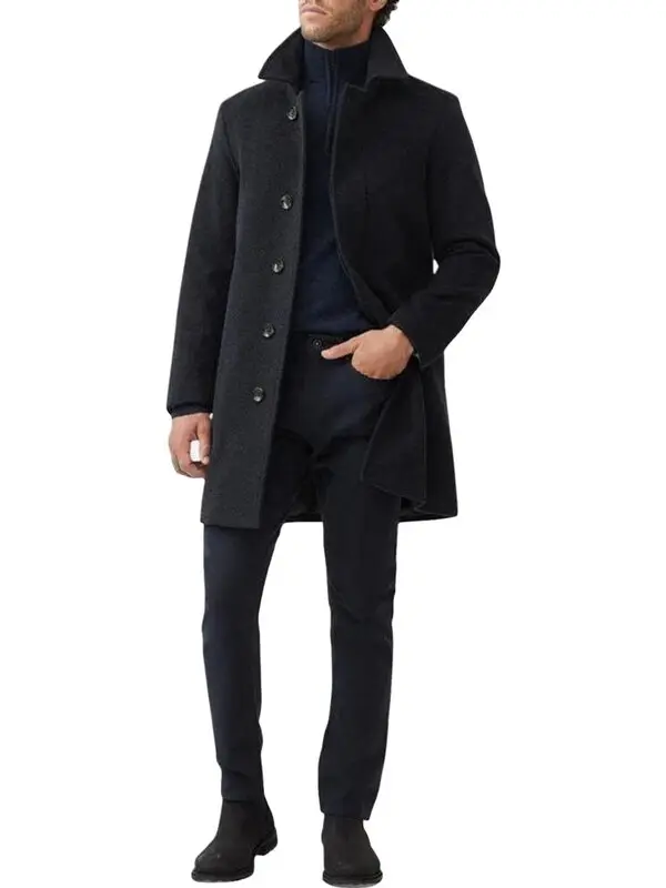 Rodd & Gunn Calderwell Wool Quarter-zip Sweater - Midnight