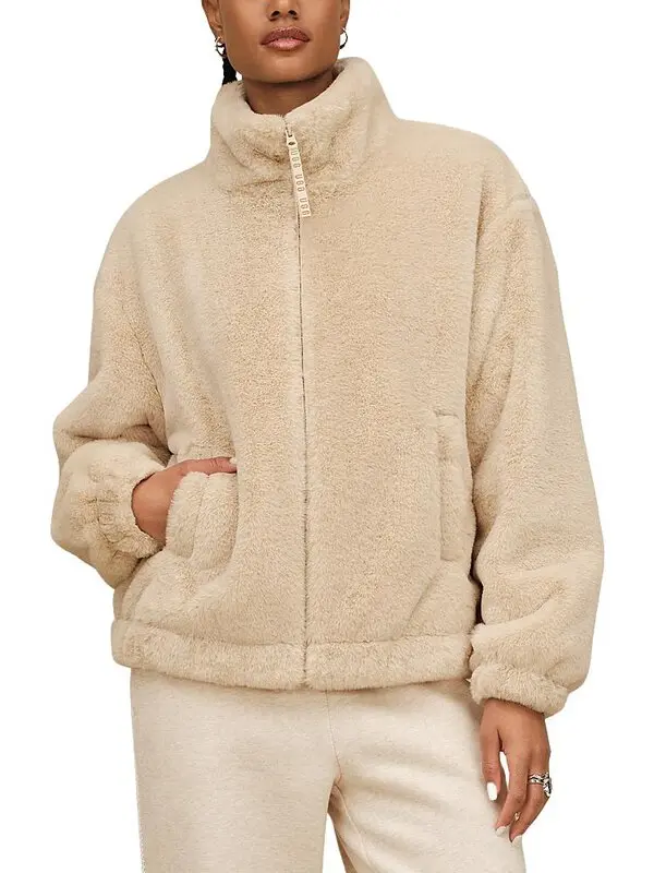 UGG Faux Fur Zip-up Jacket - Spelt