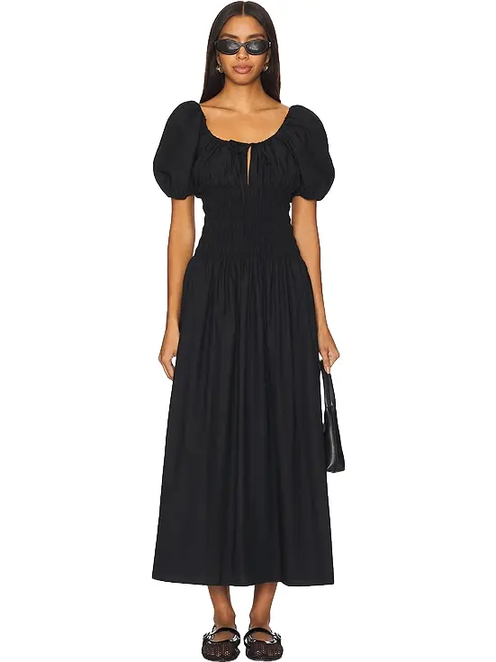 Faithfull The Brand Beatrice Midi Dress - Black