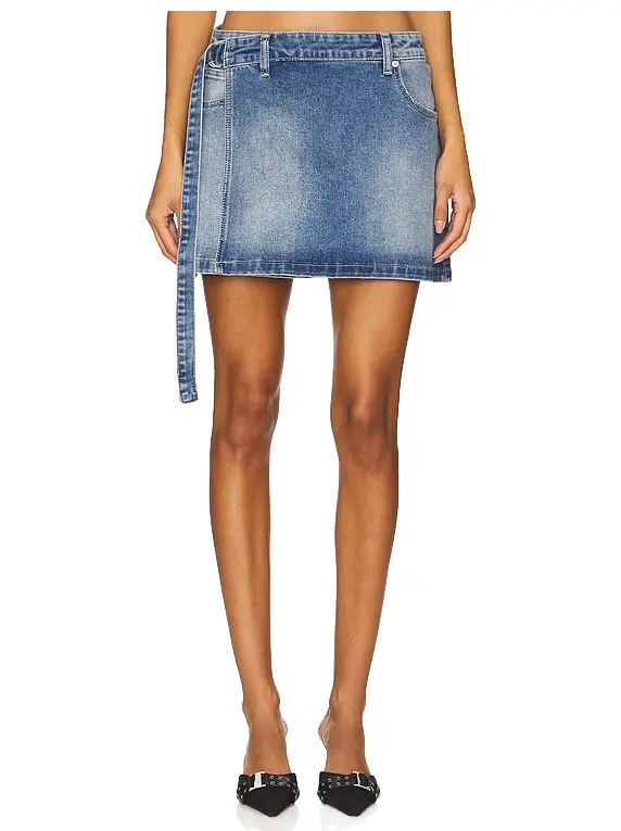 Abrand Denim Denim Wrap Skirt - Dalia