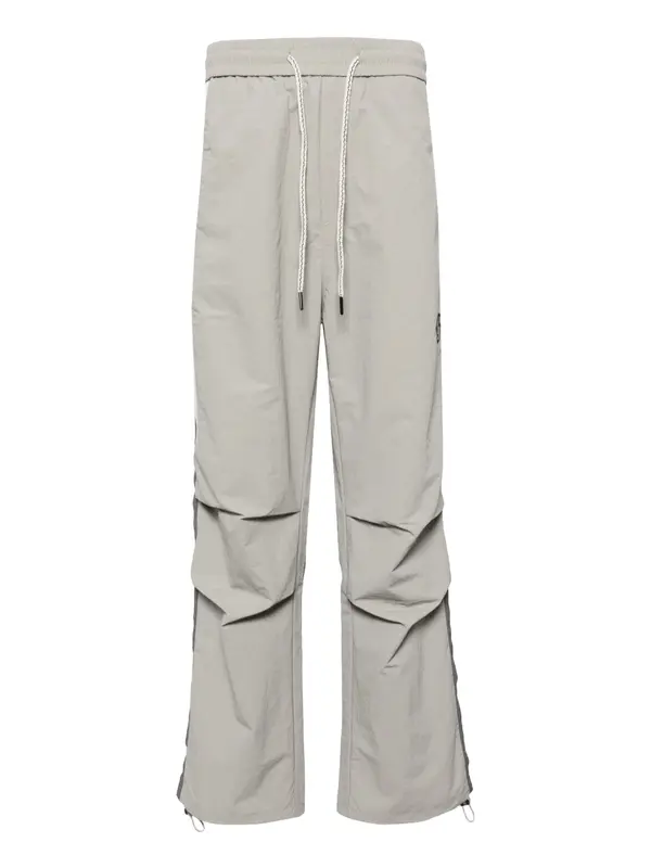GROUND ZERO Logo Print Straight-leg Trousers - Grey