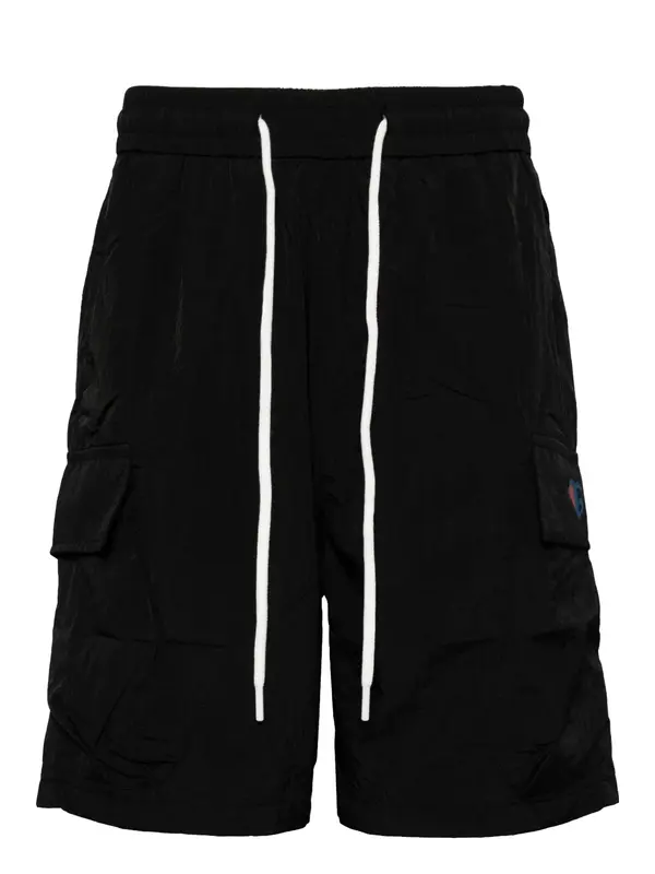 GROUND ZERO Logo-print Drawstring Shorts - Black