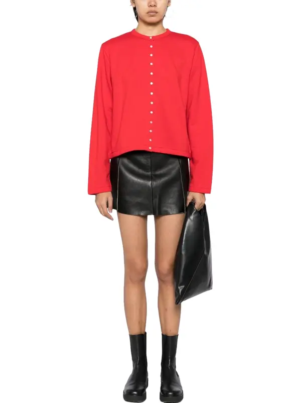 AGNES B. Press-stud Fastening Jacket - Red