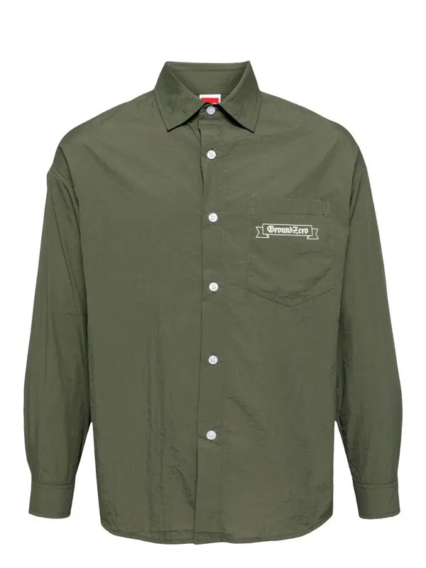 GROUND ZERO Logo Long-sleeve Shirt - Green